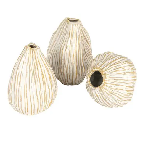 STORIED HOME Pleated Vase Trio
