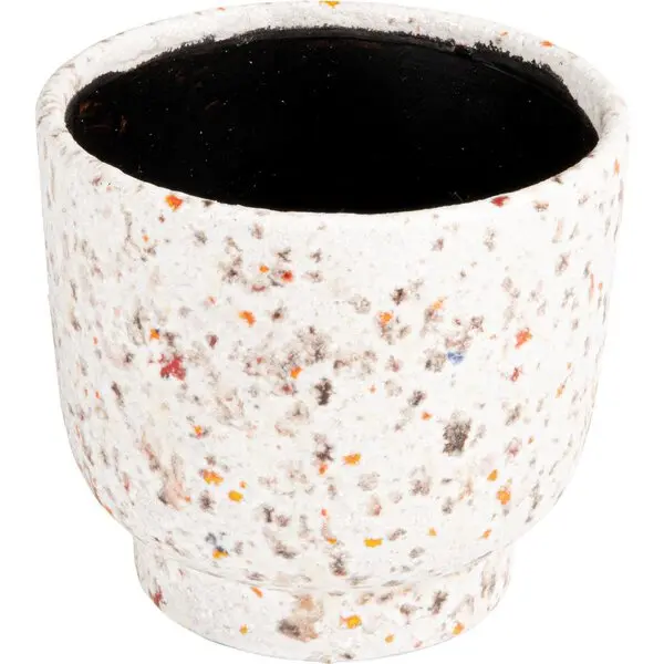 STORIED HOME Planter With Terrazzo Finish - White