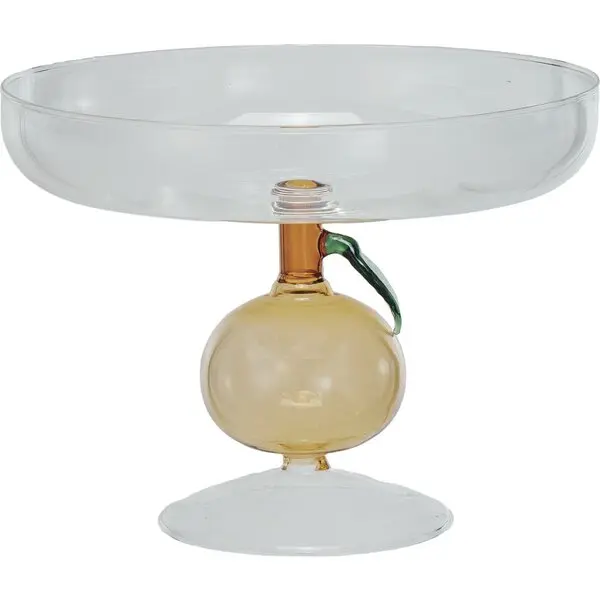 STORIED HOME Citrus Charm Pedestal - Yellow