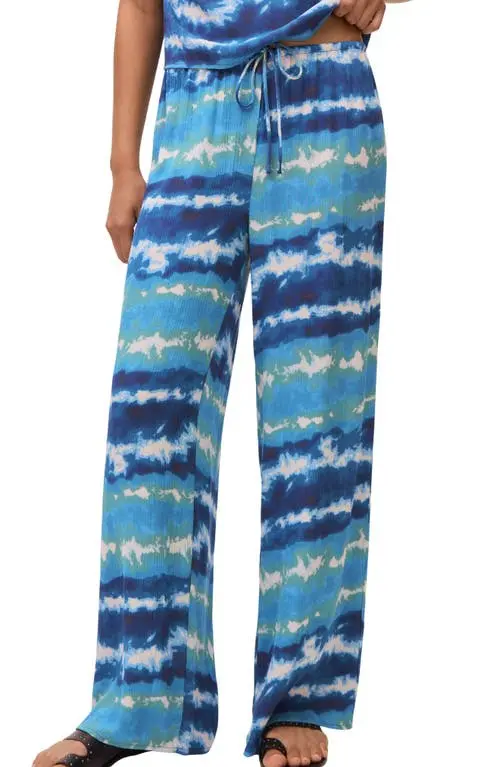 Mango Tie Dye Drawstring Pants - Blue