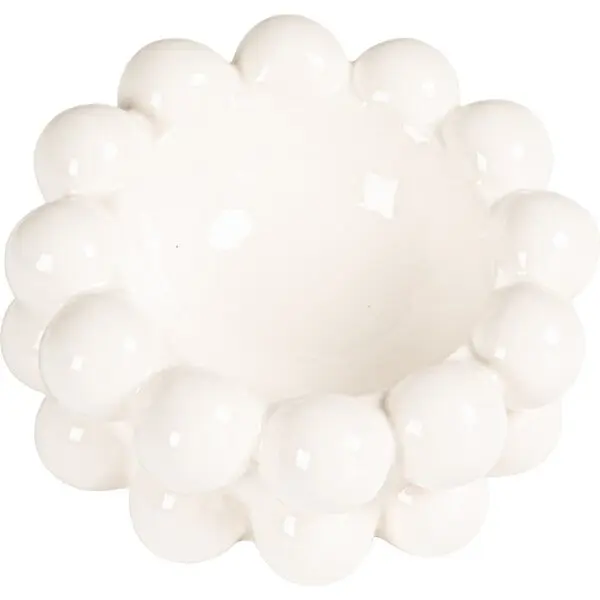 STORIED HOME Bowl With Raised Dots - White