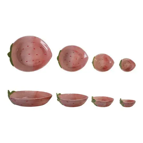 STORIED HOME Strawberry Shaped Nesting Bowls - Pink