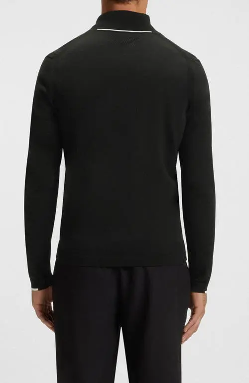 BOSS Quarter Zip Cotton Sweater