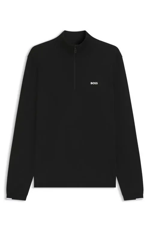 BOSS Quarter Zip Cotton Sweater