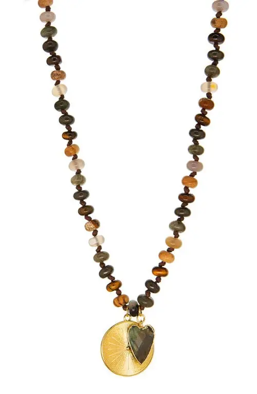 MARLYN SCHIFF Sienna Charm Necklace - Natural Multi