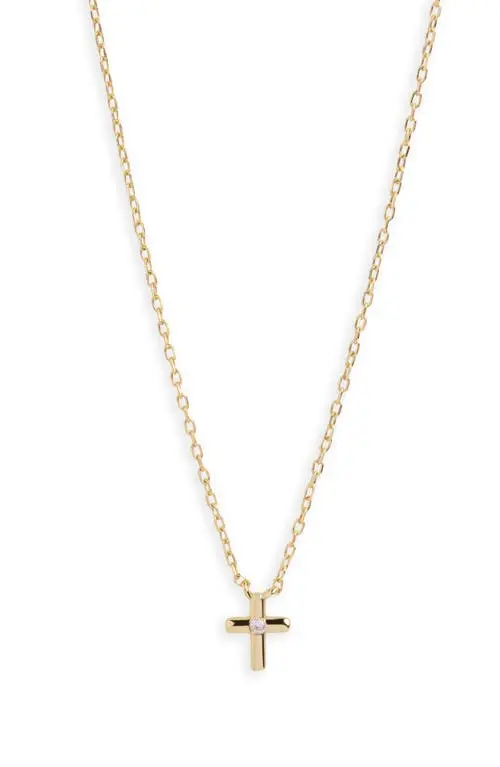 Argento Vivo Lab Grown Diamond Cross Pendant Necklace - Gold