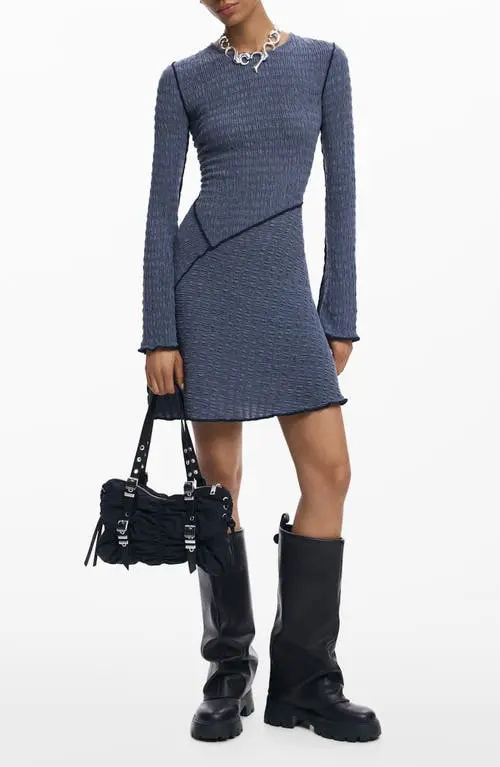 Desigual Pucker Knit Long Sleeve Body-con Dress