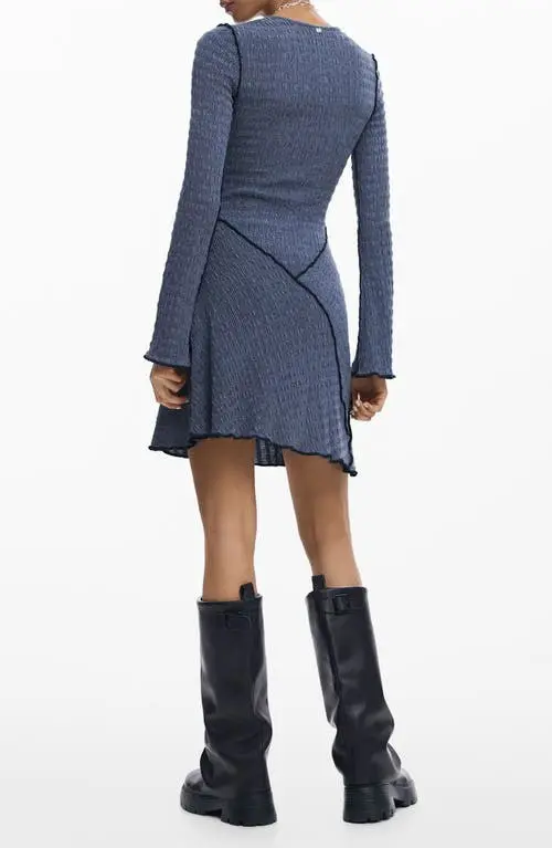 Desigual Pucker Knit Long Sleeve Body-con Dress