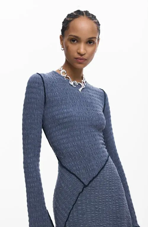Desigual Pucker Knit Long Sleeve Body-con Dress