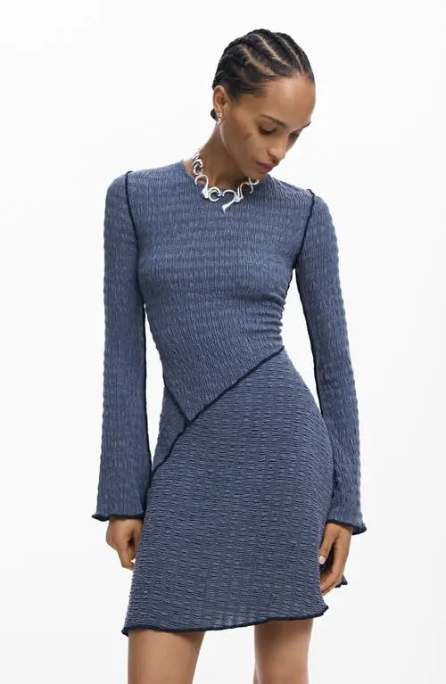 Desigual Pucker Knit Long Sleeve Body-con Dress