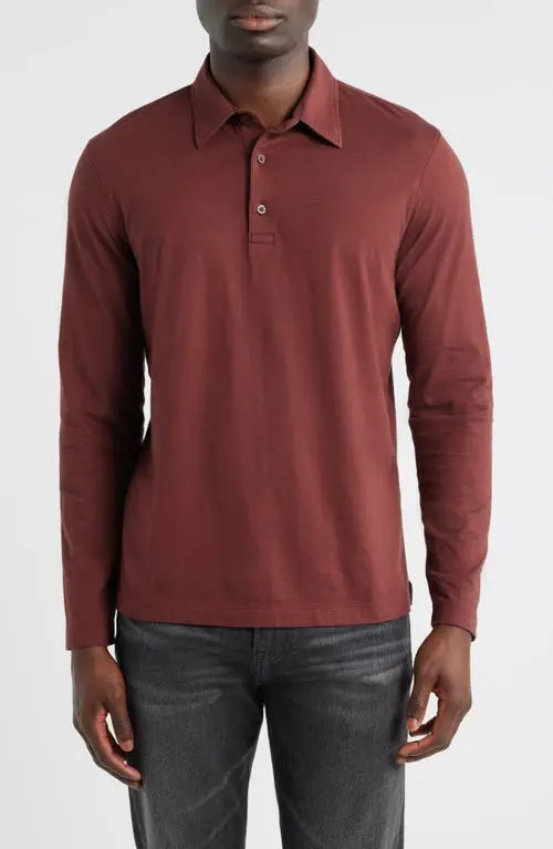 Ag Bryce Long Sleeve Polo - Cranberry