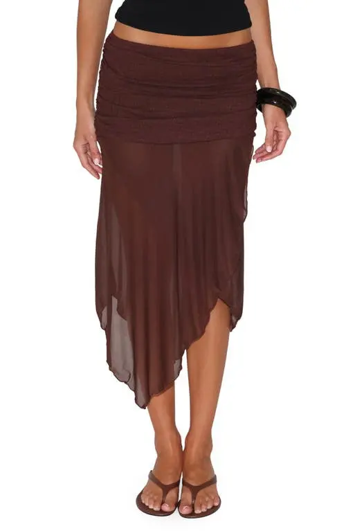 TIGER MIST Mixed Media Asymmetric Skirt