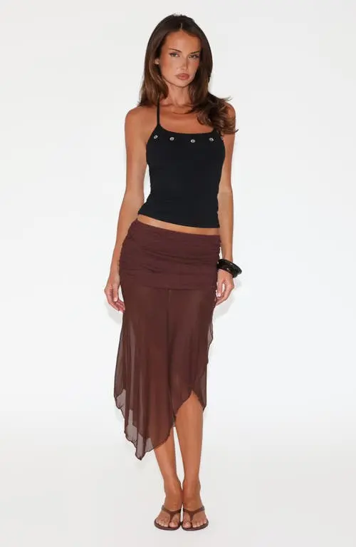 TIGER MIST Mixed Media Asymmetric Skirt