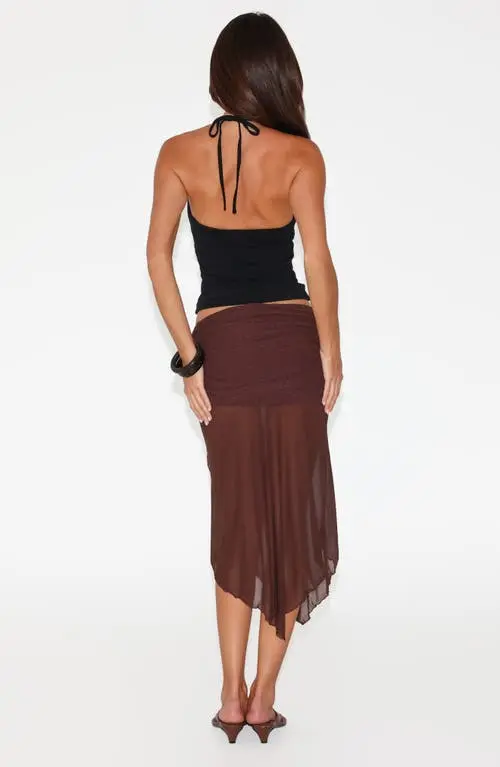TIGER MIST Mixed Media Asymmetric Skirt