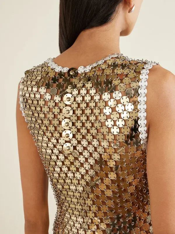 Rabanne Chainmail Mini Dress - Gold