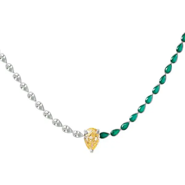 GEMMA AZZURRO Pear Two Tone Tennis Choker - Yellow/green