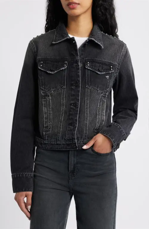 HIDDEN JEANS Stud Detail Denim Trucker Jacket