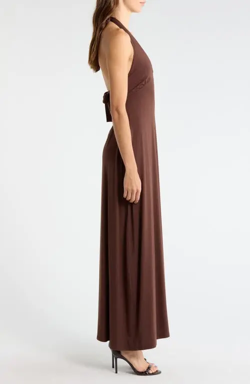 PACSUN Third Charm Alexa Halter Maxi Dress - Brown