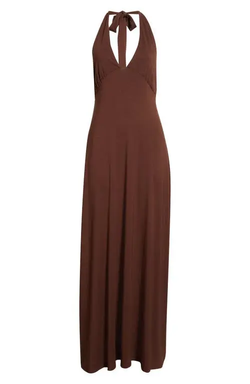 PACSUN Third Charm Alexa Halter Maxi Dress - Brown