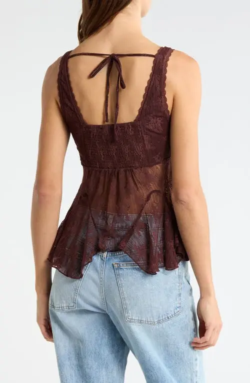 PACSUN Romee Lace Tank - Brown