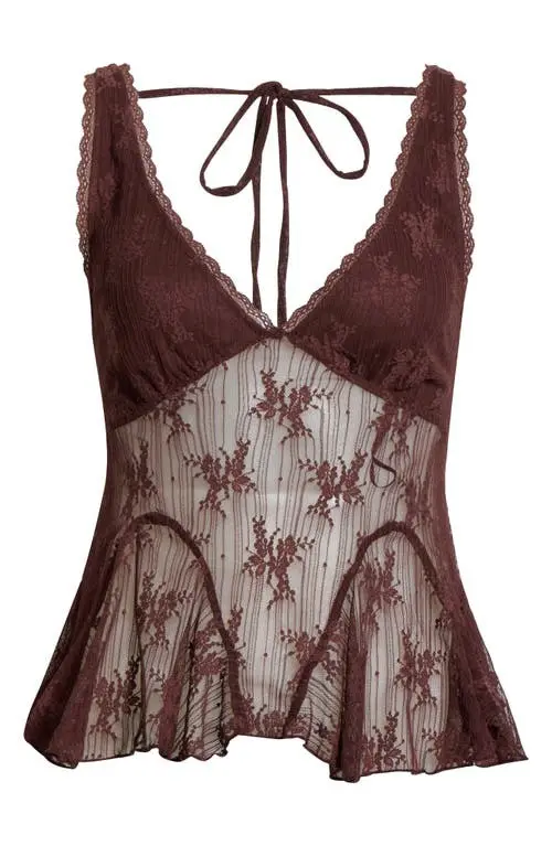 PACSUN Romee Lace Tank - Brown