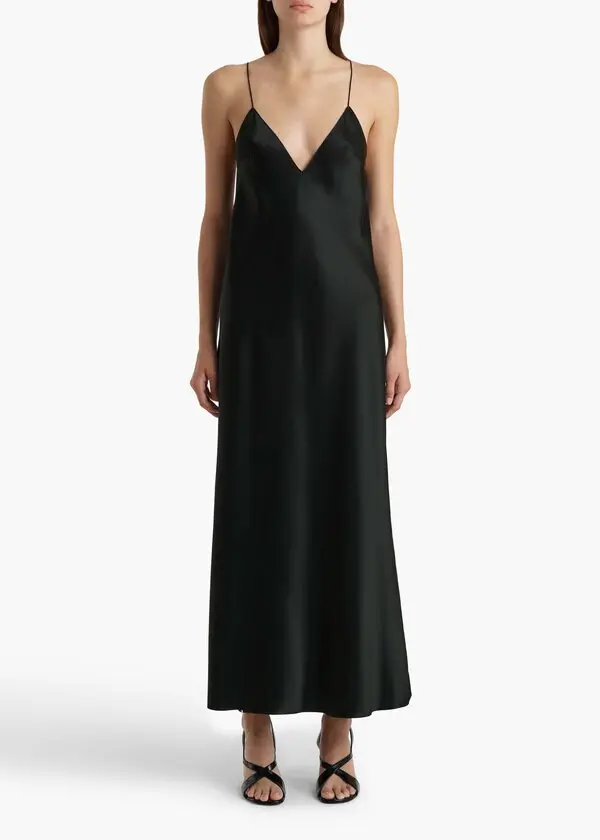 Khaite Taja Slip Dress - Black