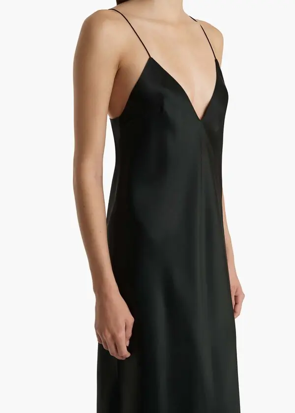 Khaite Taja Slip Dress - Black