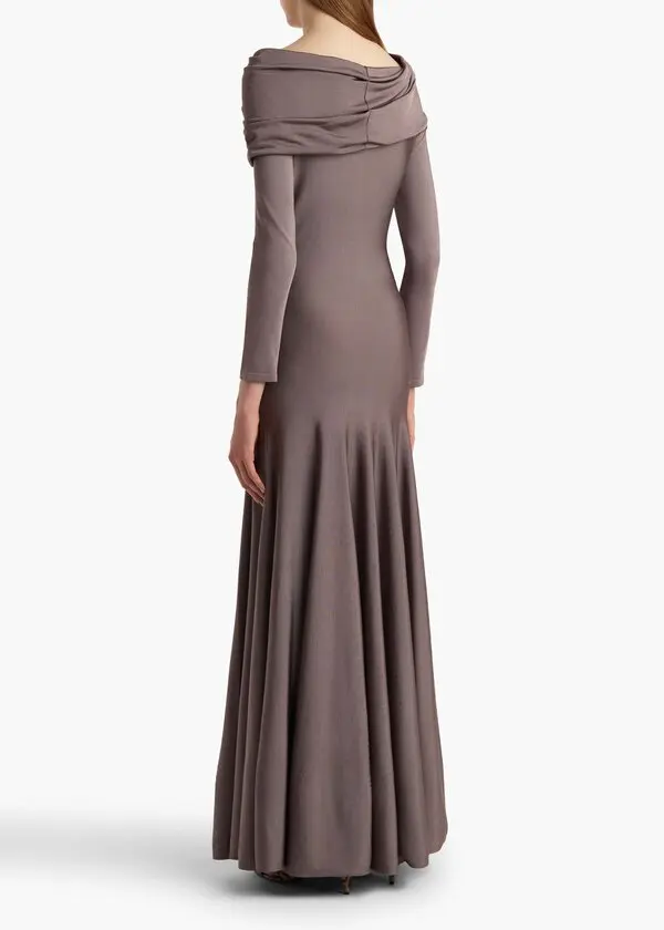 Khaite Genesis Off-the-shoulder Knit Dress - Titanium