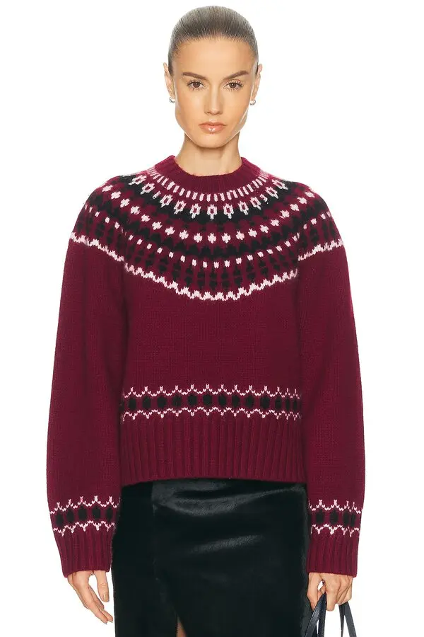 EAVES Abbey Fairisle Sweater - Red Multi