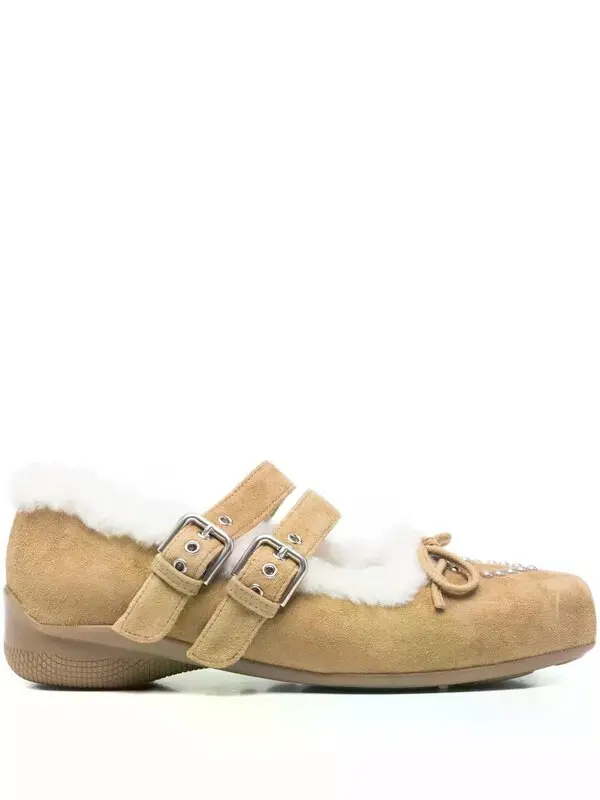 OPEN YY Shearling Ballet Flats