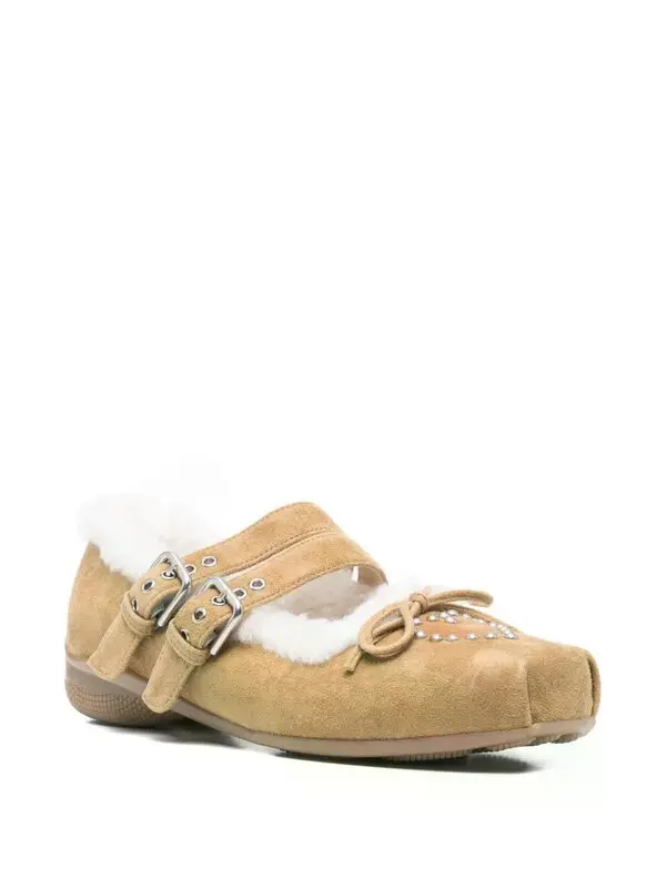 OPEN YY Shearling Ballet Flats