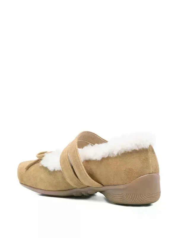 OPEN YY Shearling Ballet Flats