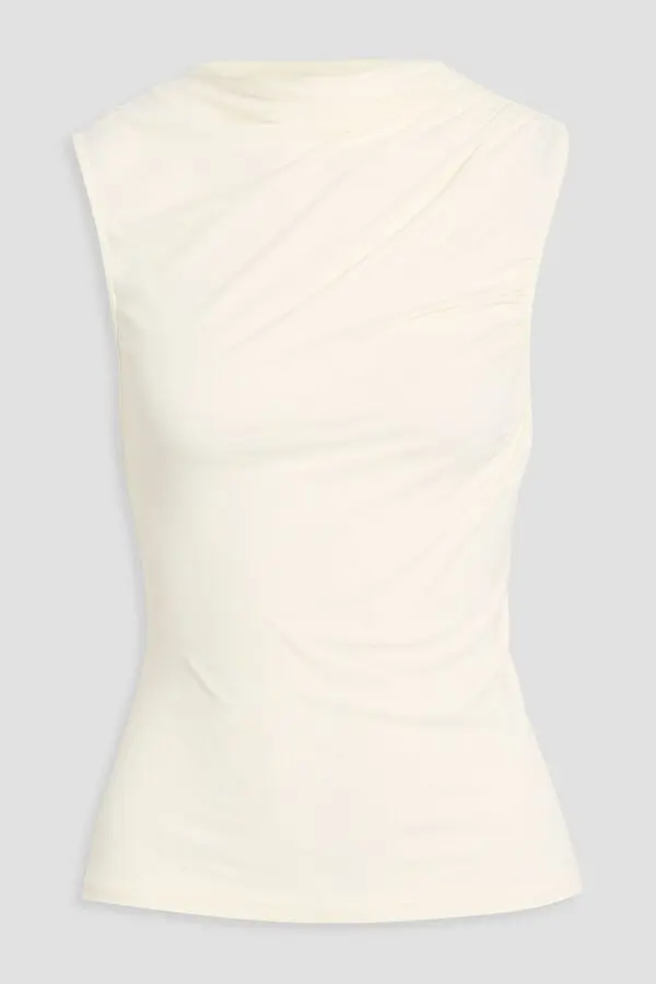 Theory Draped Stretch-jersey Top - Ivory