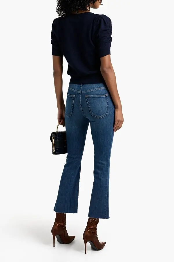 FRAME Le Crop Mini Boot High-rise Bootcut Jeans - Mid Denim