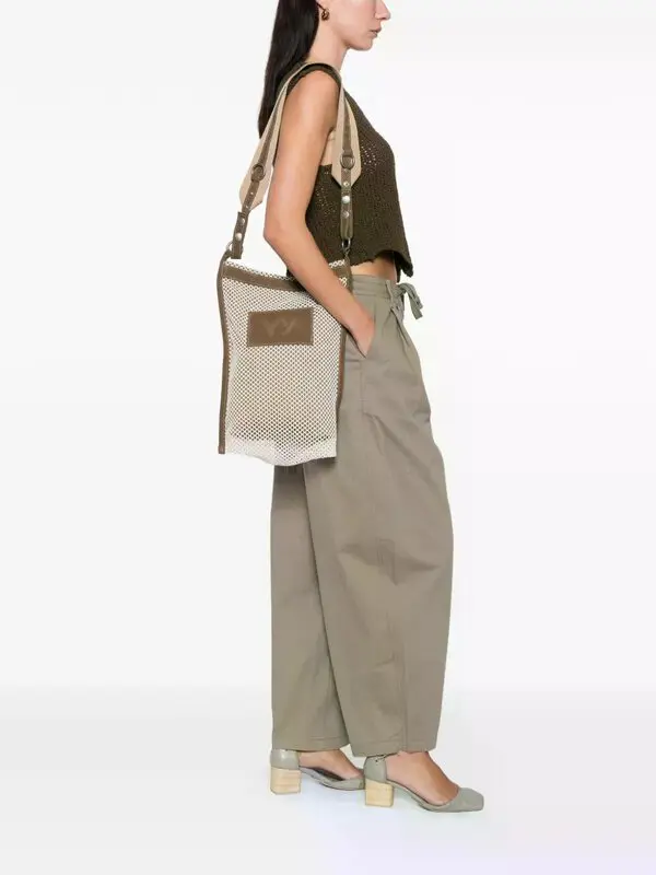 OPEN YY Mesh Cross Body Bag - Brown