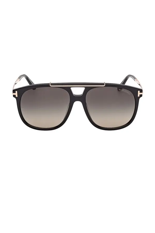 TOM FORD Navigator Sunglasses - Shiny Black & Smoke