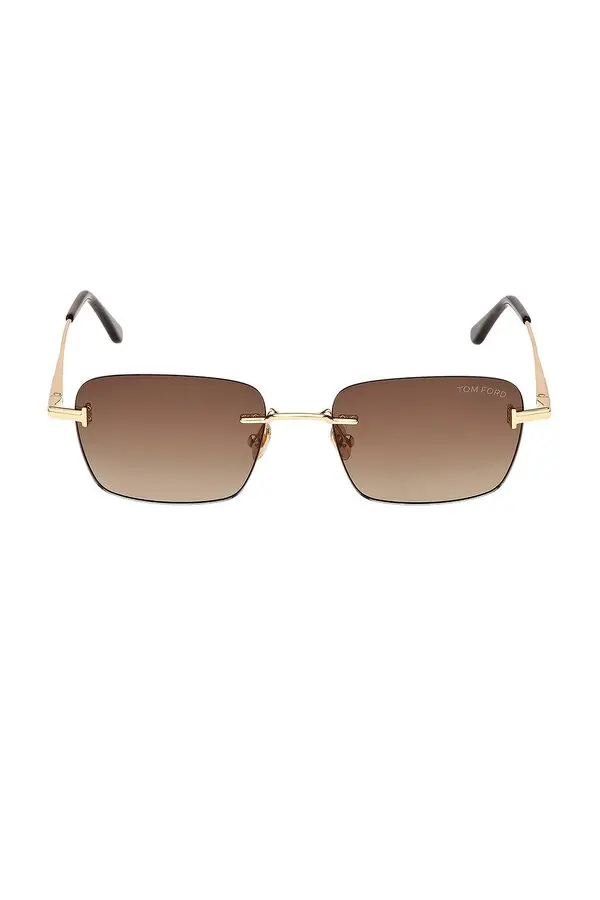 TOM FORD Navigator Sunglasses - Shiny Yellow Gold & Brown