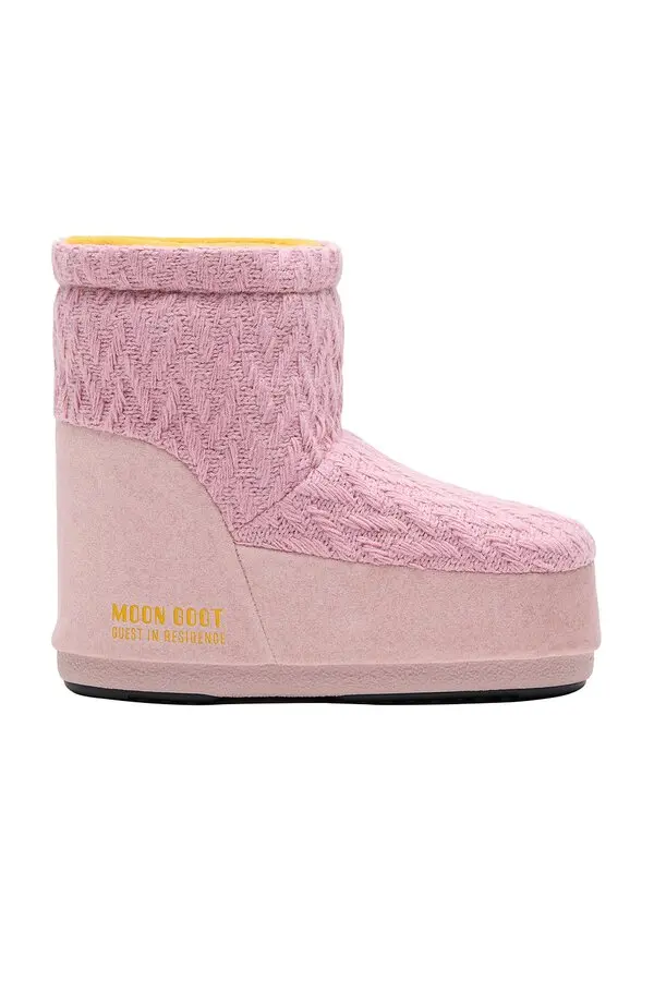Moon Boot X Guest In Residence Icon Low No Lace Knit Boots - Rose