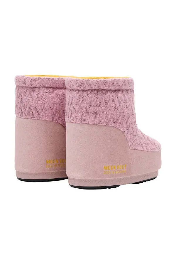 Moon Boot X Guest In Residence Icon Low No Lace Knit Boots - Rose