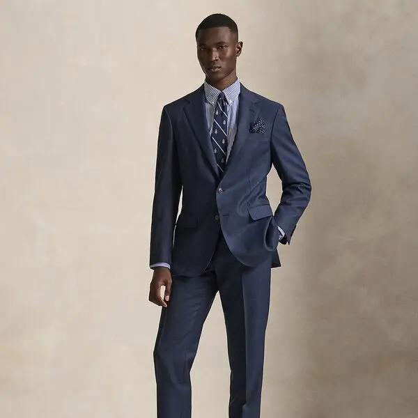 Ralph Lauren Polo Tailored Fit Wool Pin Dot Suit - Bright Navy/navy
