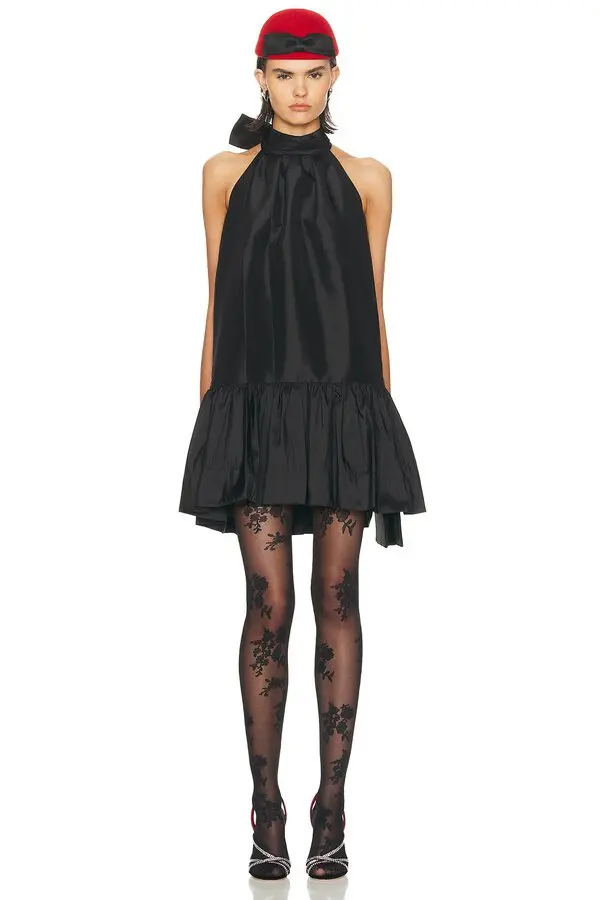 Simkhai Hope Bow Tie Mini Dress - Black