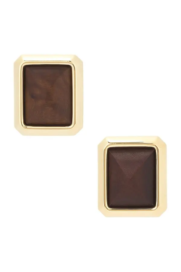 Jacquemus Les Pendants Carre Earrings - Gold & Brown