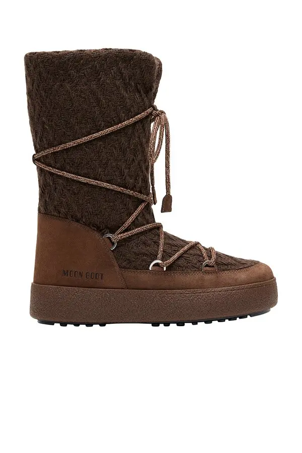 Moon Boot X Guest In Residence Ltrack Knit Boots - Cocoa