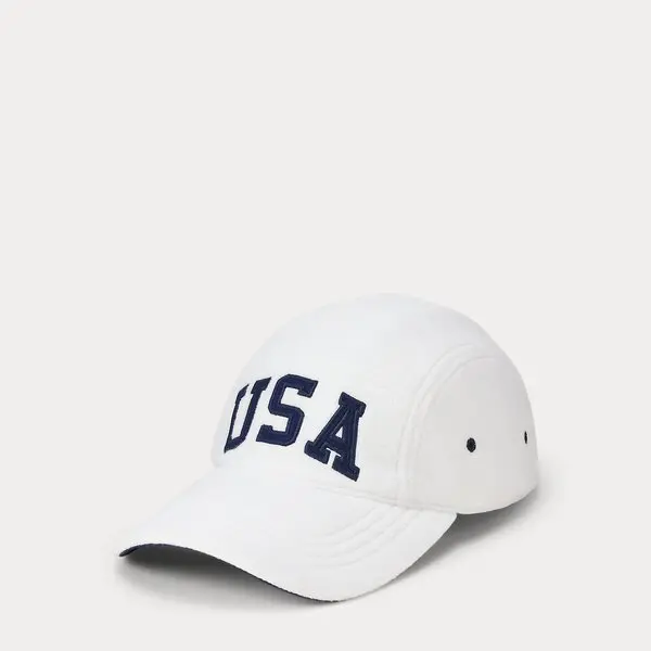 Ralph Lauren Flag Fleece Cap - Ceramic White