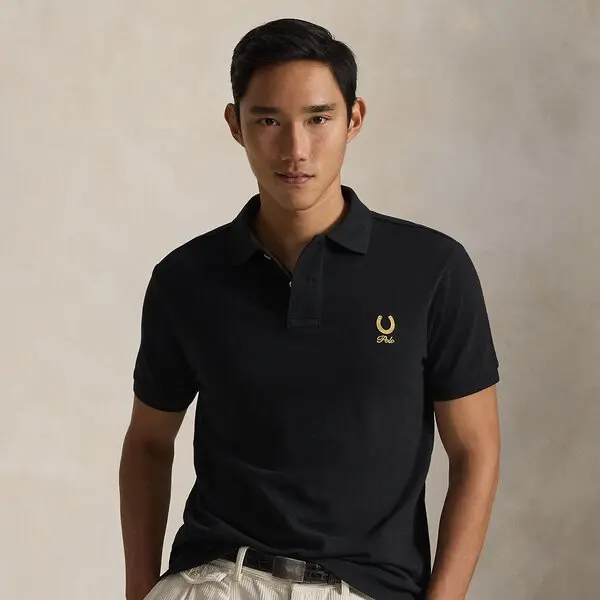 Ralph Lauren Custom Slim Fit Horseshoe Polo Shirt - Polo Black