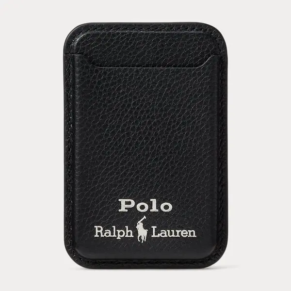 Ralph Lauren Leather Card Case With Magsafe - Black