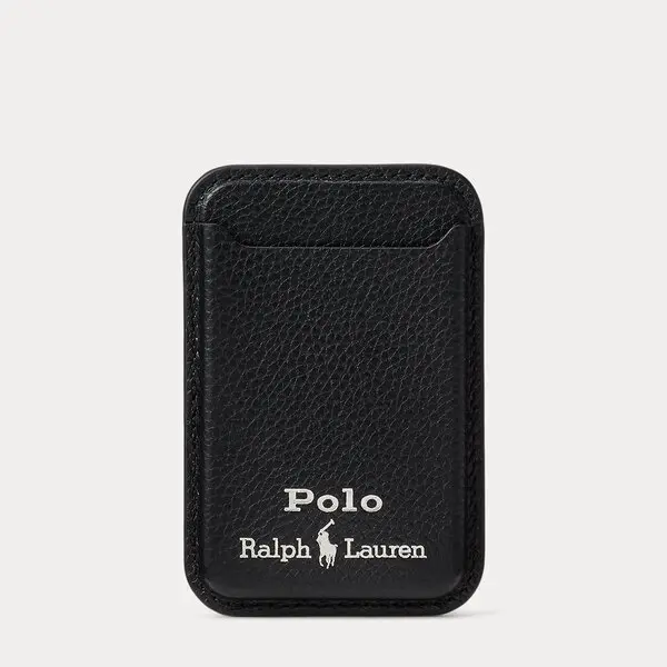 Ralph Lauren Leather Card Case With Magsafe - Black