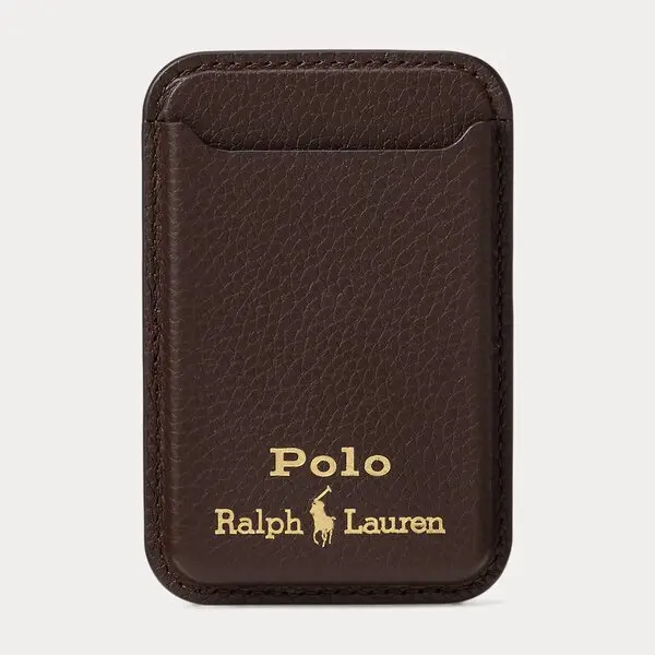 Ralph Lauren Leather Card Case With Magsafe - Dark Brown