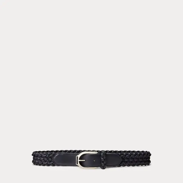 Ralph Lauren Welington Braided Calfskin Belt - Lux Navy