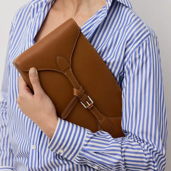 Ralph Lauren The Calfskin Pouchette - Rl Gold